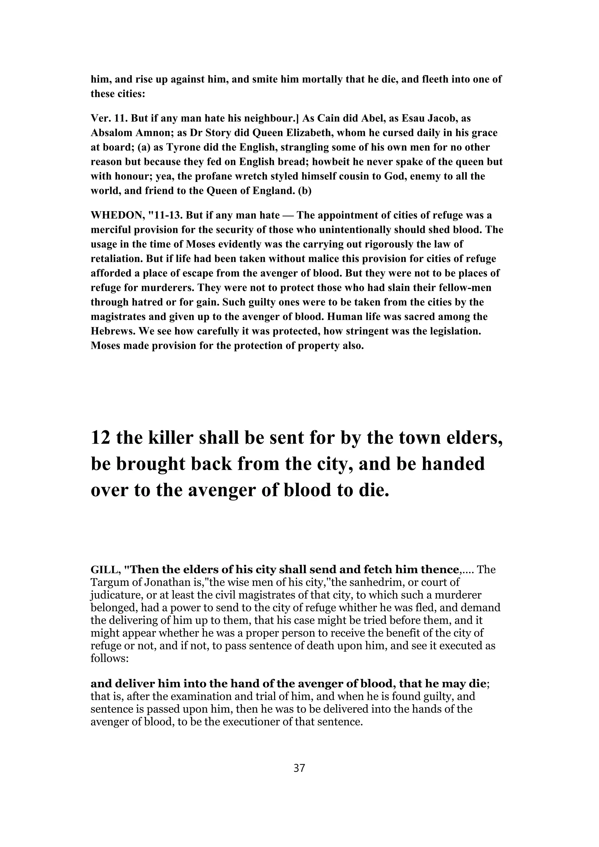 Deuteronomy 19 commentary | PDF