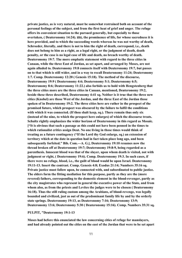 Deuteronomy 19 commentary | PDF