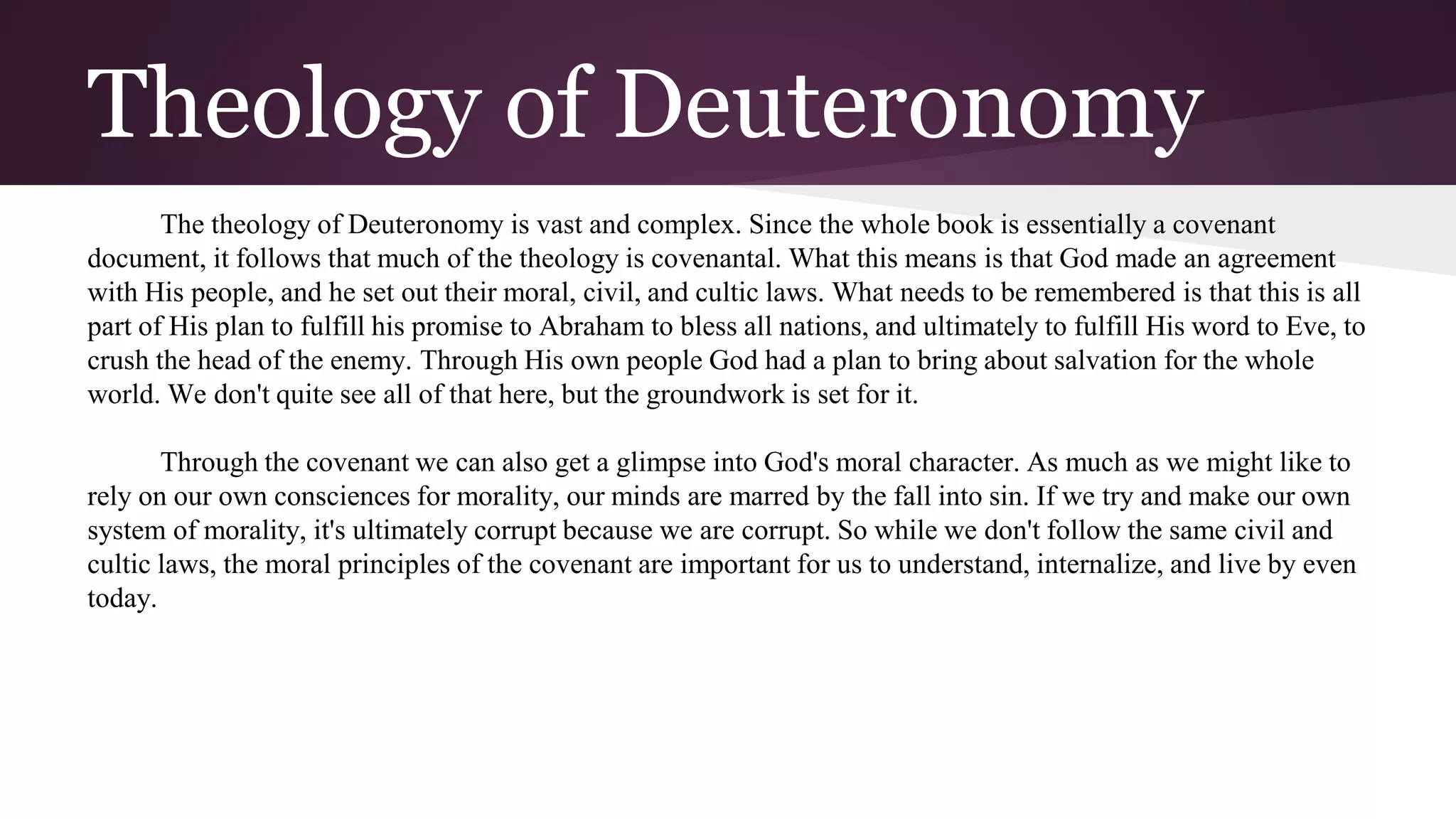An Overview of Deuteronomy | PPTX