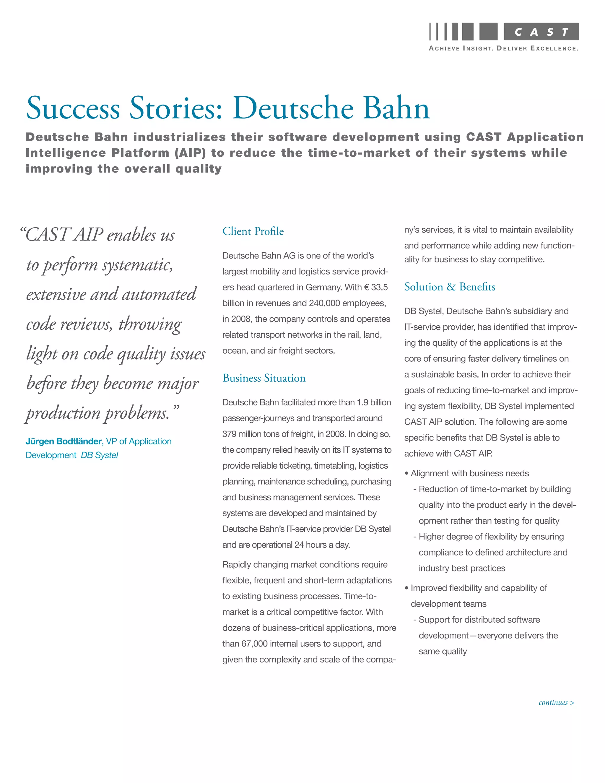 Deutsche Bahn: Reducing application time-to-market while improving ...