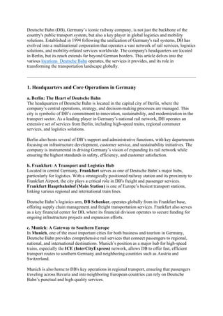 Deutsche Bahn Locations: A Global Network of Transportation Excellence ...