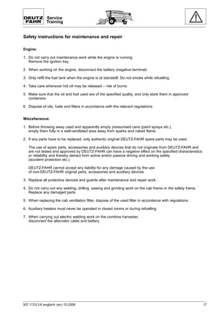 Deutz fahr 5670 hts combine service repair manual | PDF