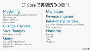 DEV-003_新しく生まれ変わったデータ アクセス テクノロジ ～Entity Framework Core 1.0 の全貌～ | PPT