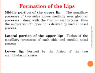 DEVELOPMENTAL DISTURBANCES OF LIPS & PALATE /prosthodontic courses | PPT