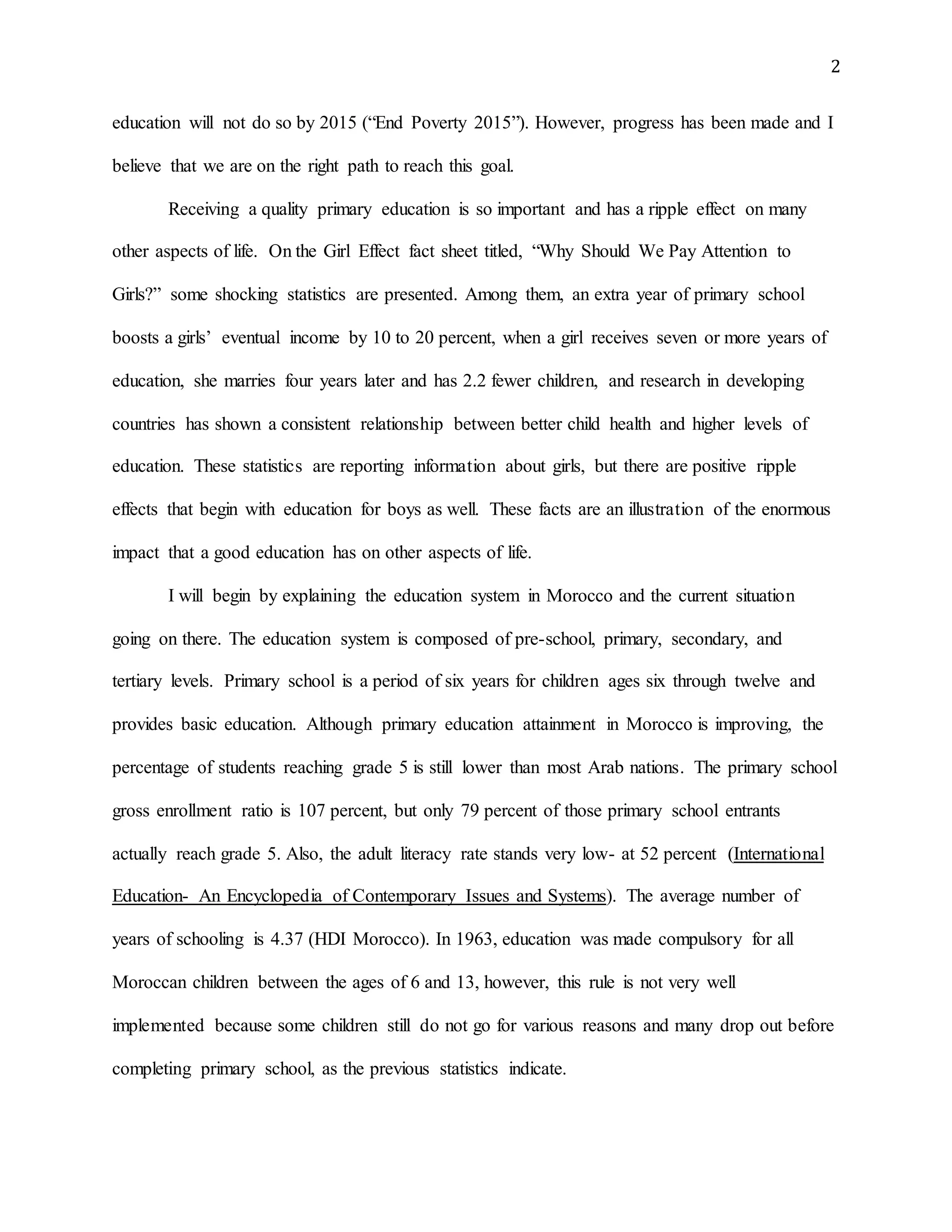 Development Communication- MDG 2 | PDF