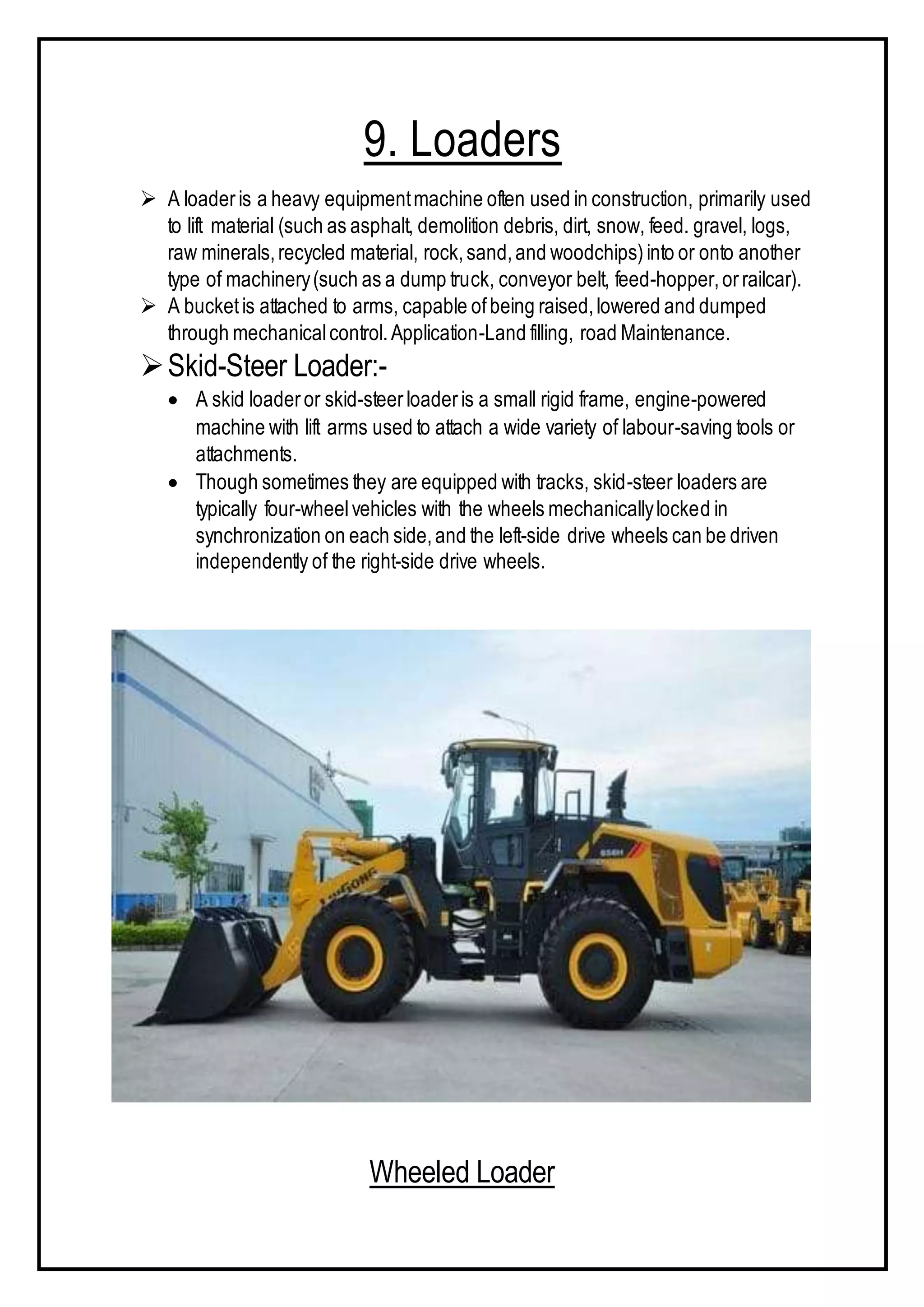 Advance Construction equipment's reports | DOCX