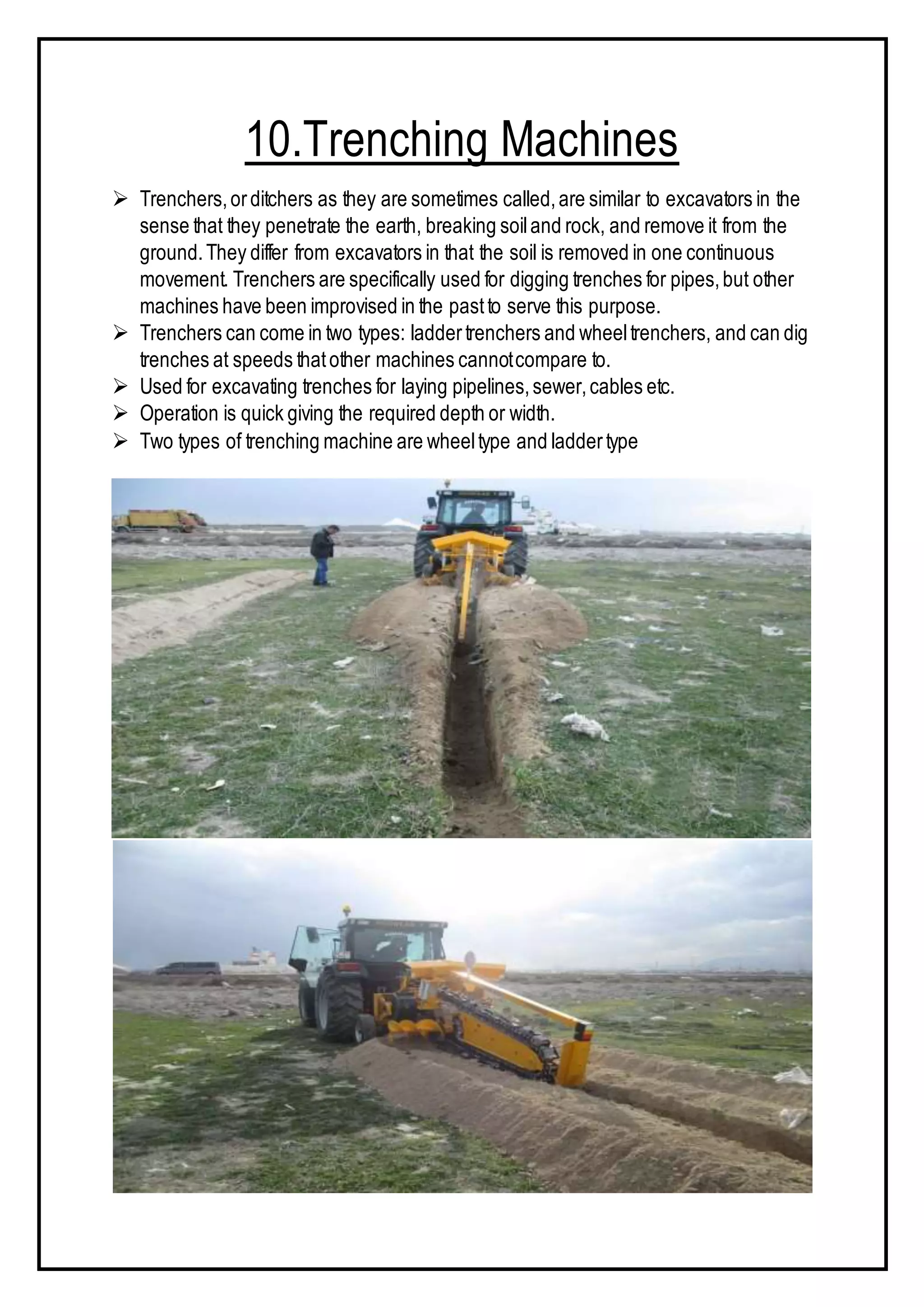 Advance Construction equipment's reports | DOCX