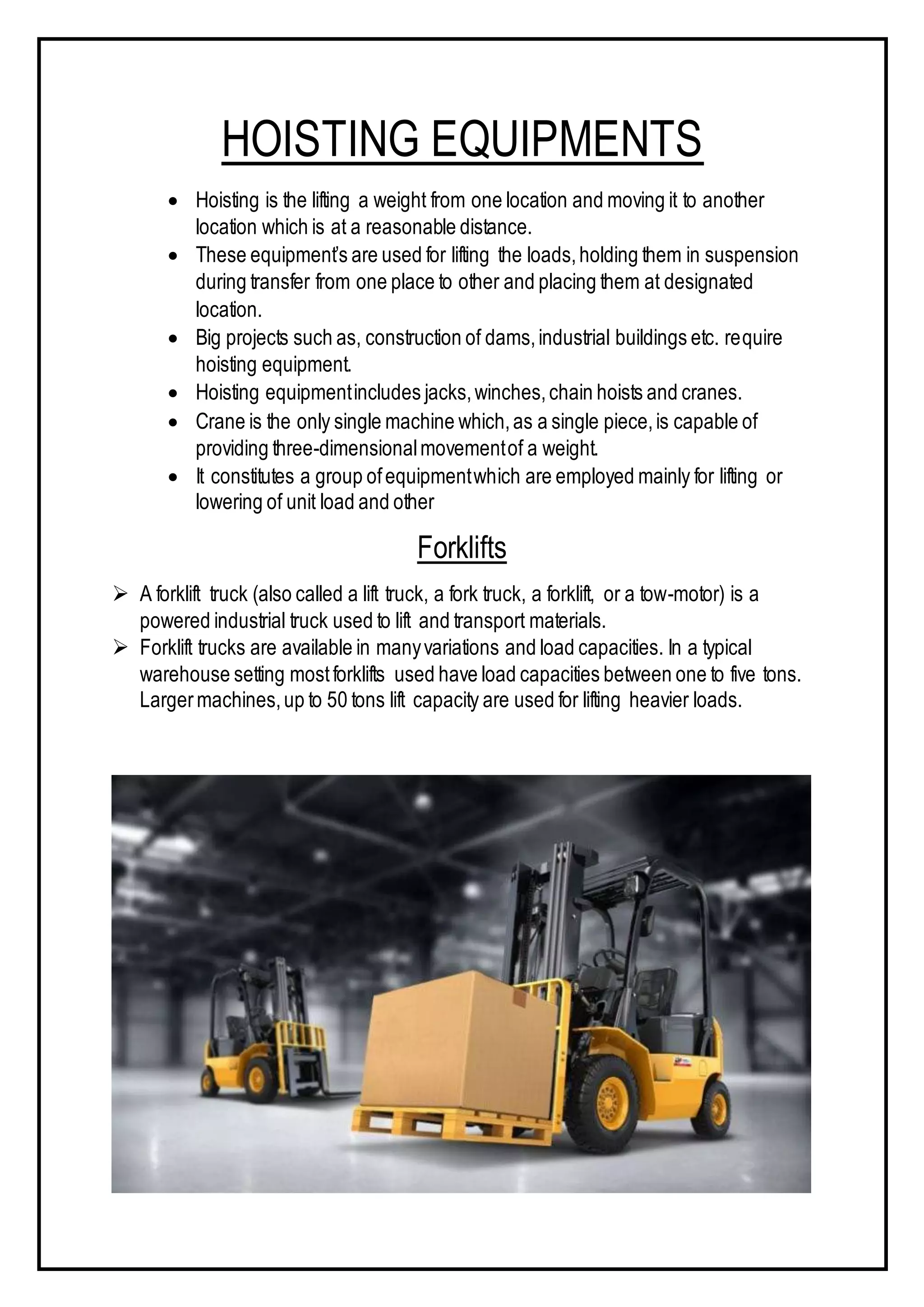 Advance Construction equipment's reports | DOCX