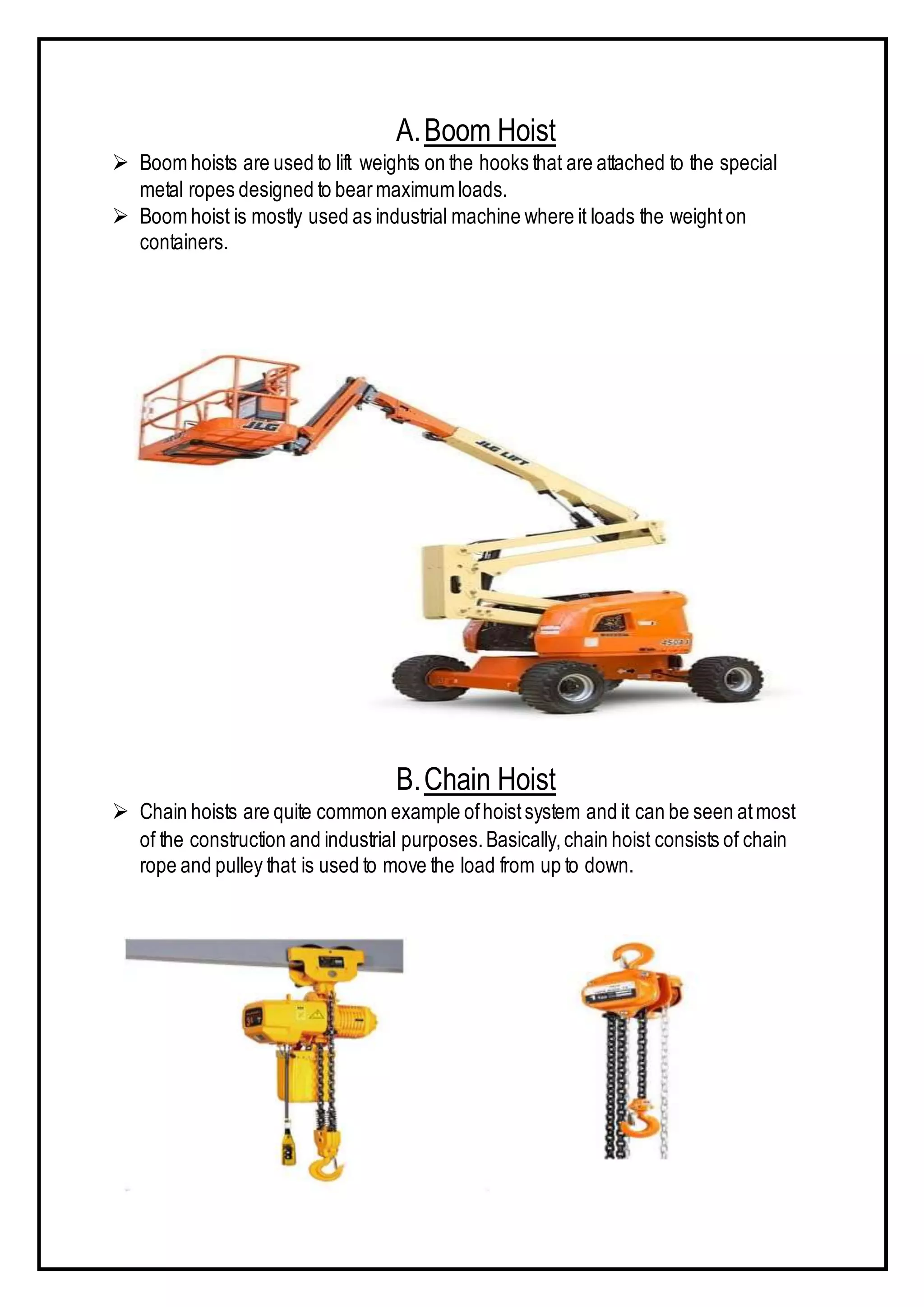 Advance Construction equipment's reports | DOCX