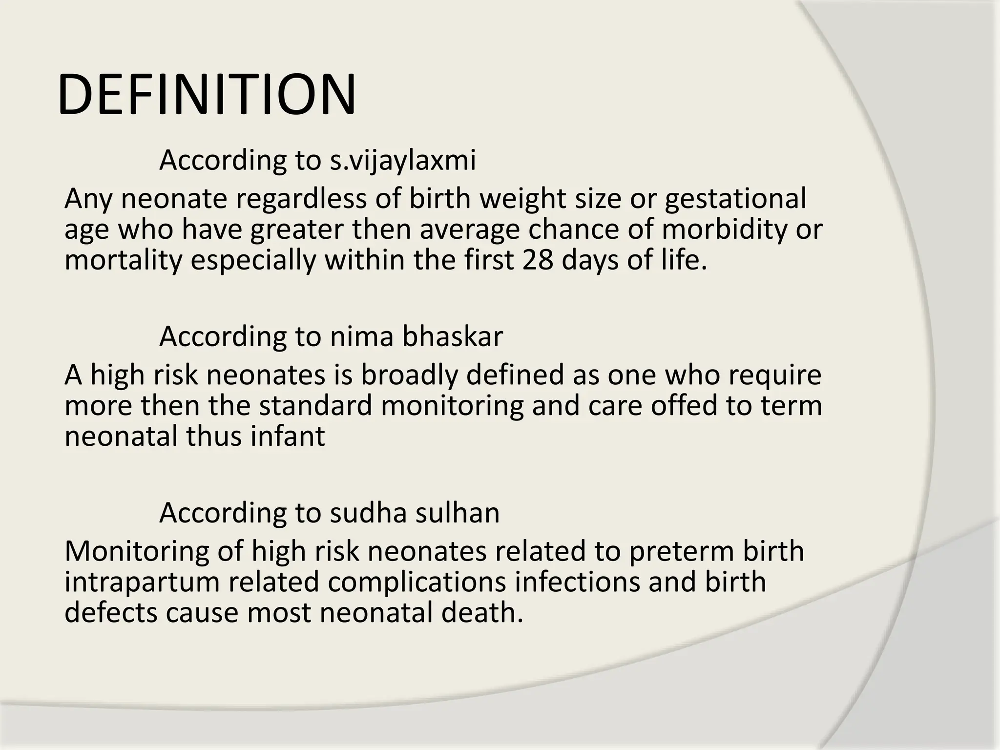 Monitoring of high risk of neonates..... | PPTX