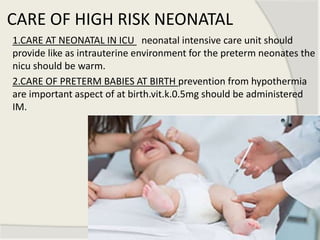 Monitoring of high risk of neonates..... | PPTX