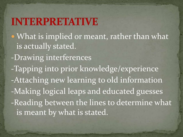 Levels Of Comprehension | PPTX