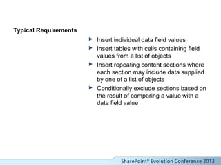SPEVO13 - Dev213 - Document Assembly Deep Dive Part 2 | PPT