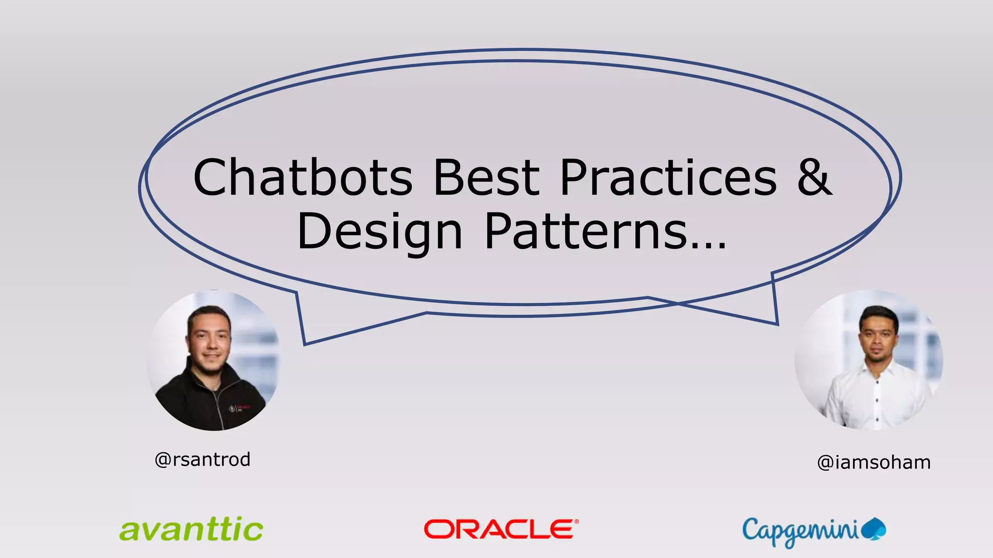 [DEV5106] chatbots best practices and design patterns | PPTX