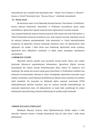 Bütünleşik Ders Materyal Tasarımı Adım 1 | PDF