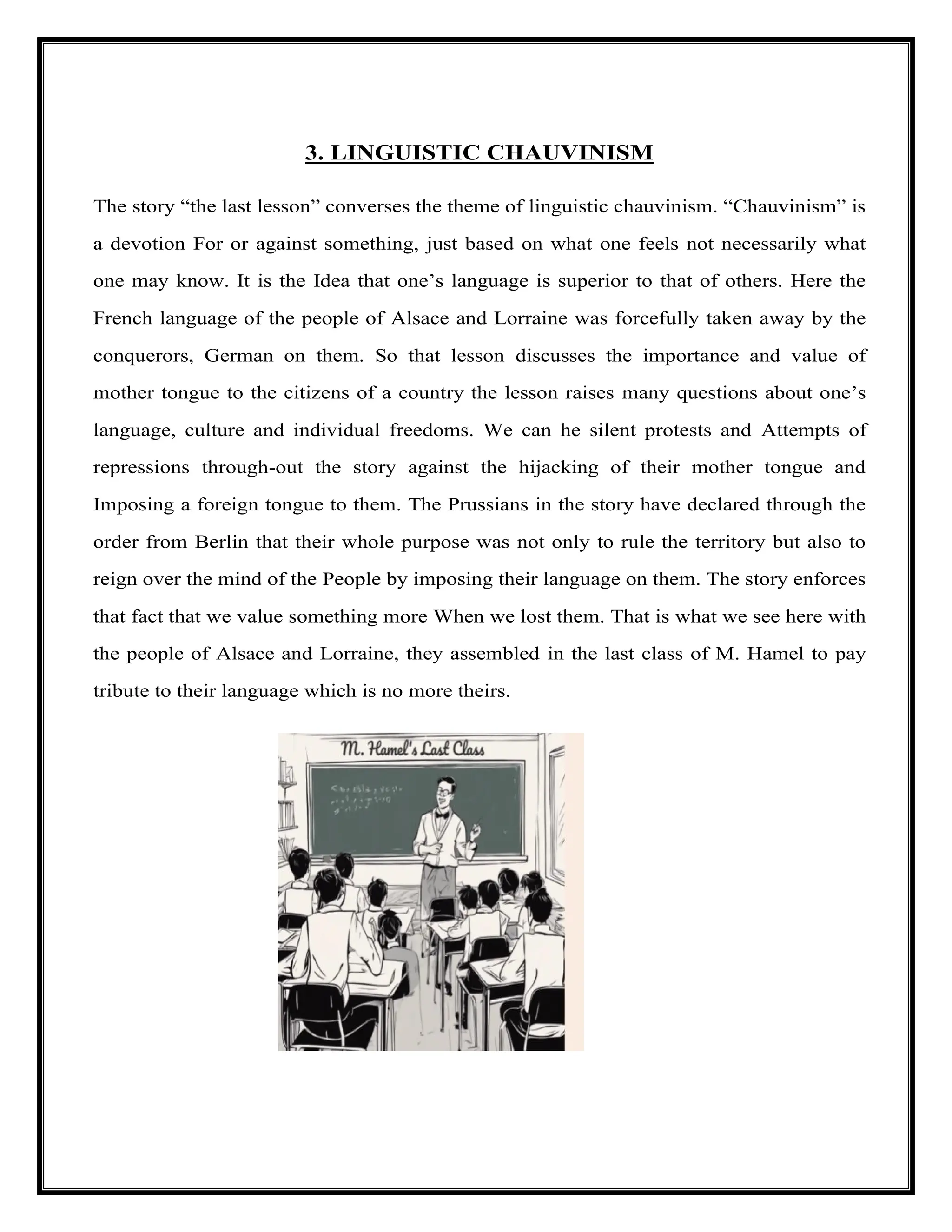 ENGLISH THE LAST LESSON usaeful lesson for | PDF