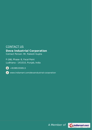 Deva Industrial Corporation, Ludhiana, Frame Liner Parts | PDF