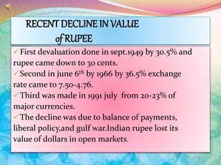 Devaluation of rupee | PPTX