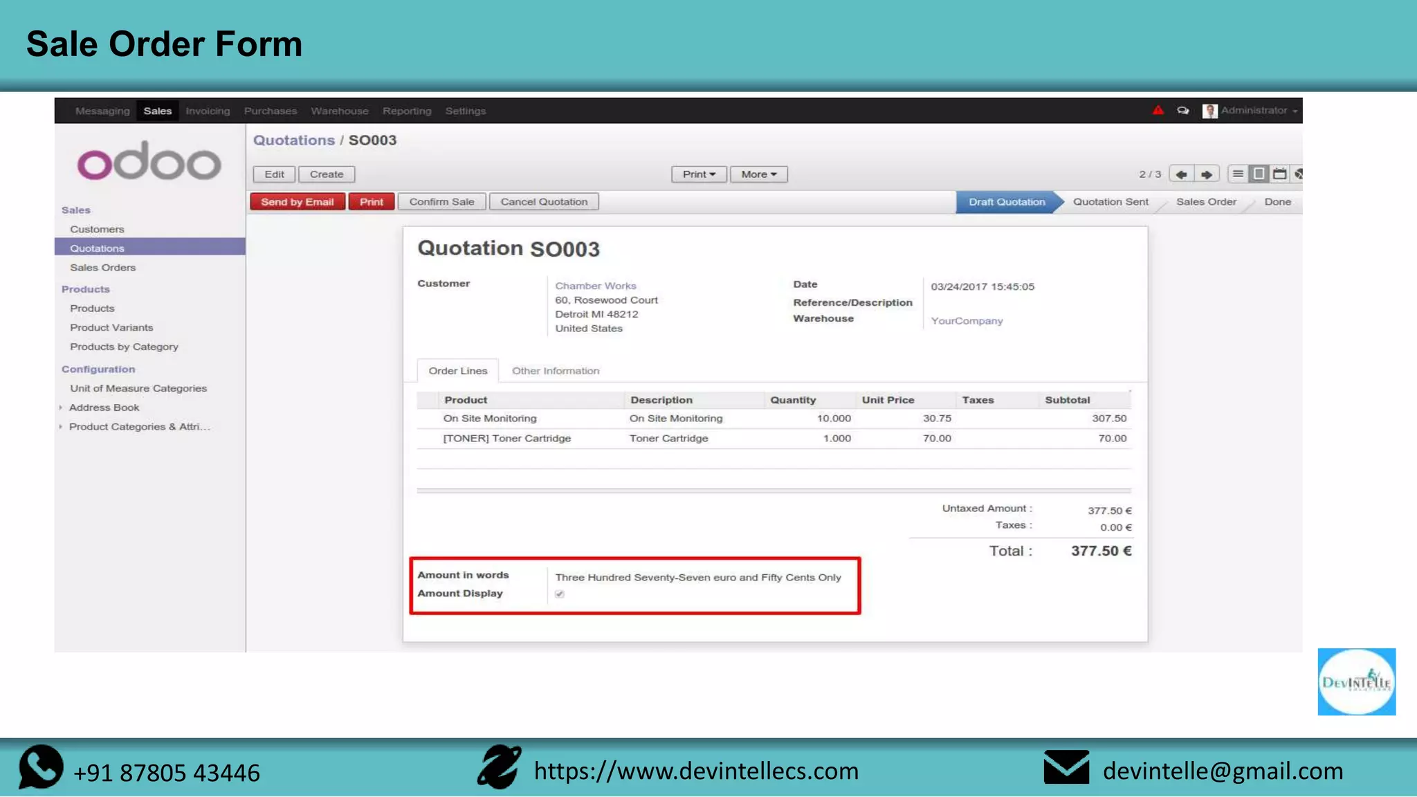 Amount In Word With Odoo App PPT