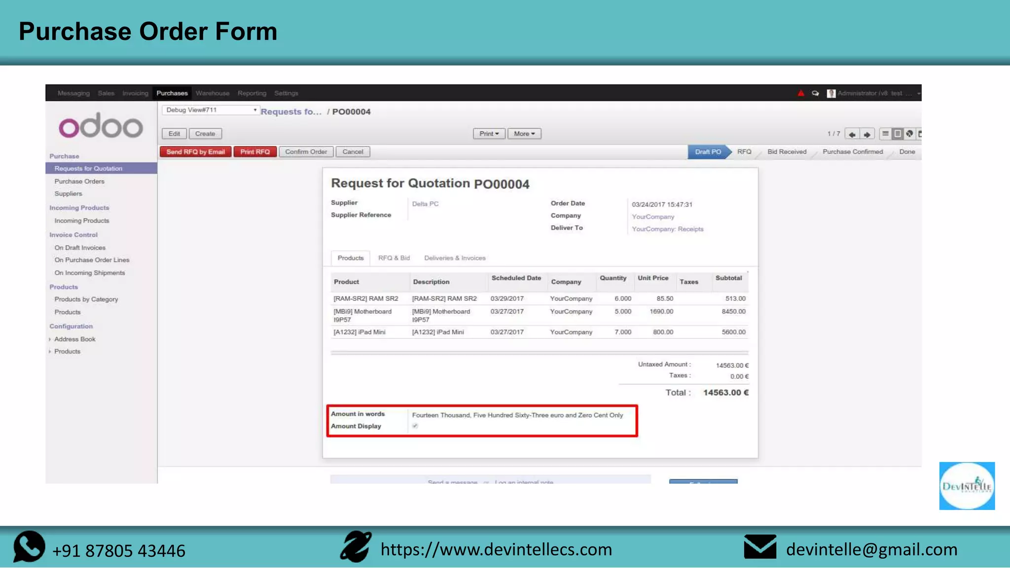 Amount In Word With Odoo App | PPT