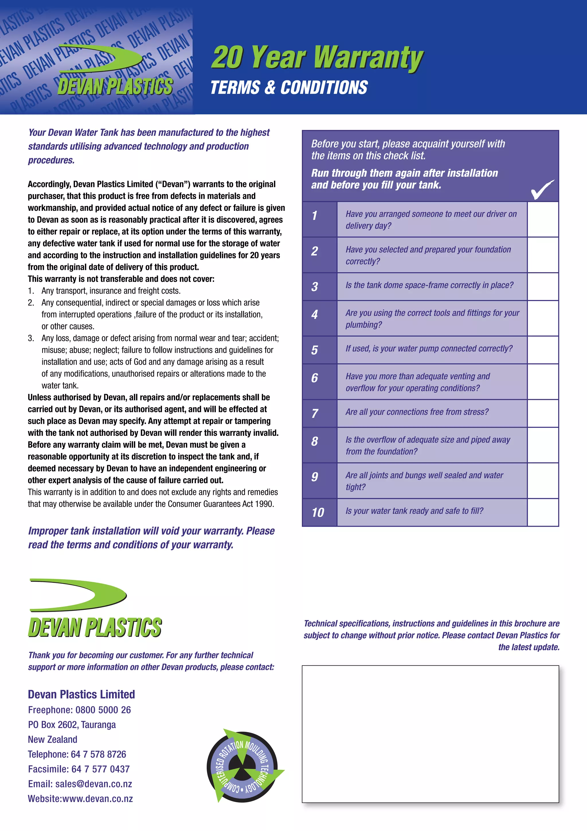 Devan Installation Brochure | PDF