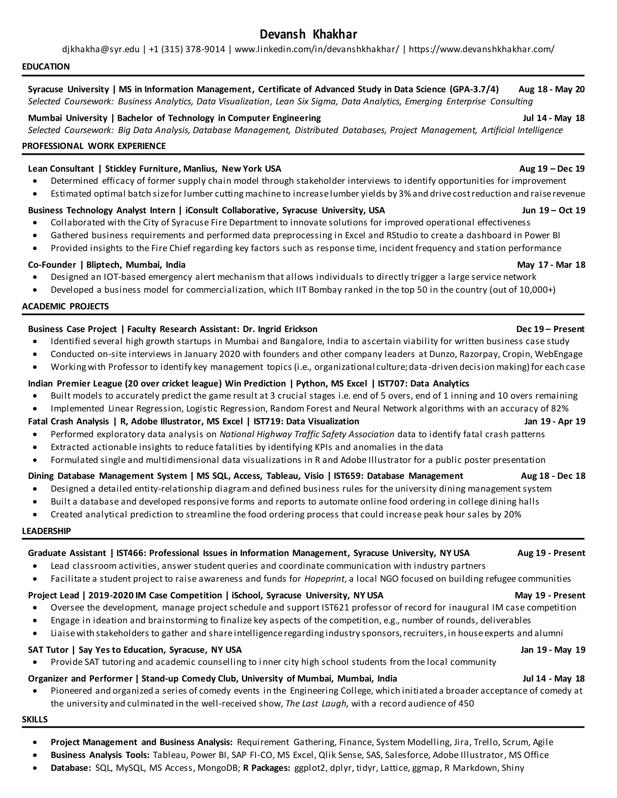 Devansh Khakhar Resume | DOCX