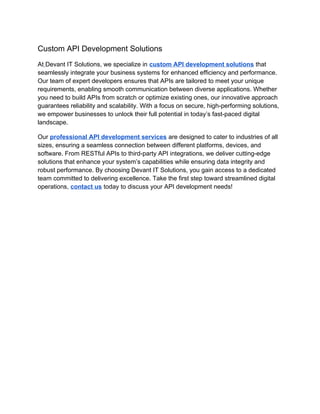 Custom API Development Solutions . | PDF | Free Download