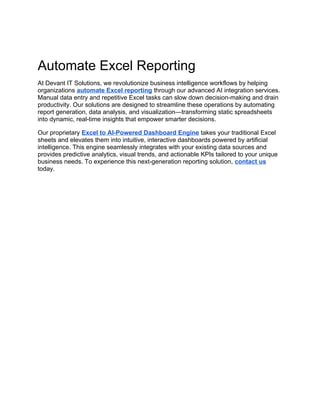 Automate Excel Reporting . | PDF