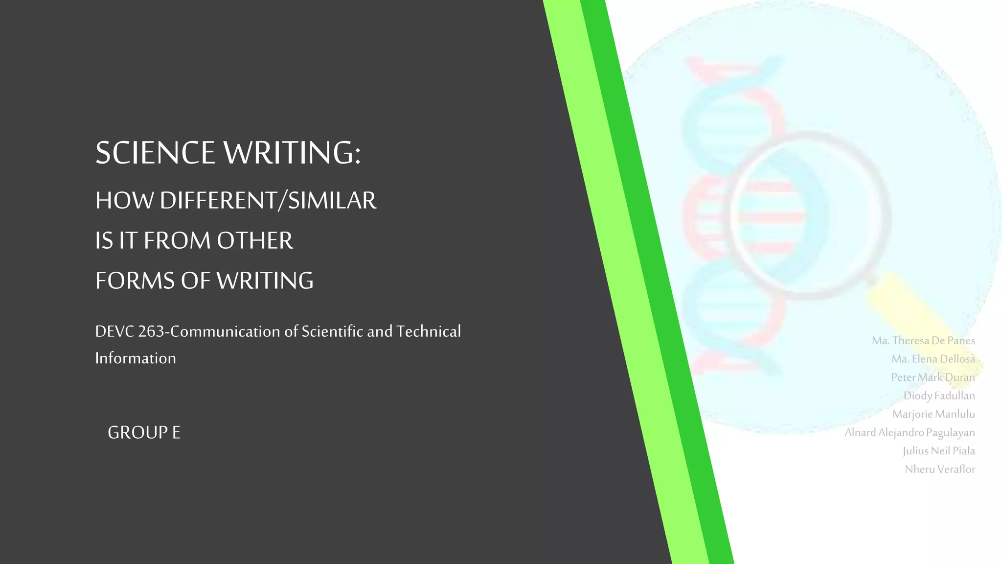 Science Writing vs Other Forms of Writing | PPT