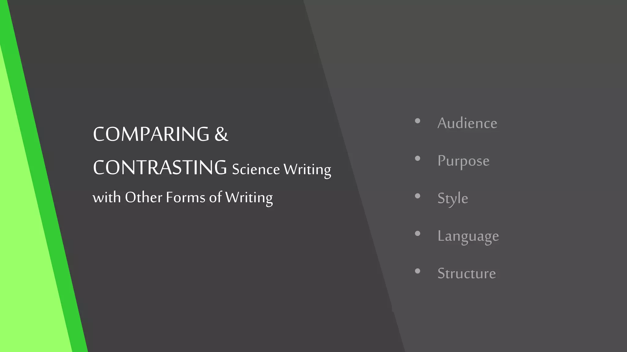Science Writing vs Other Forms of Writing | PPTX