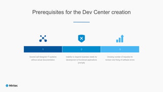 Construction of a dedicated competency software center (Dev Center) | PPT