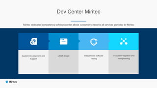 Construction of a dedicated competency software center (Dev Center) | PPT
