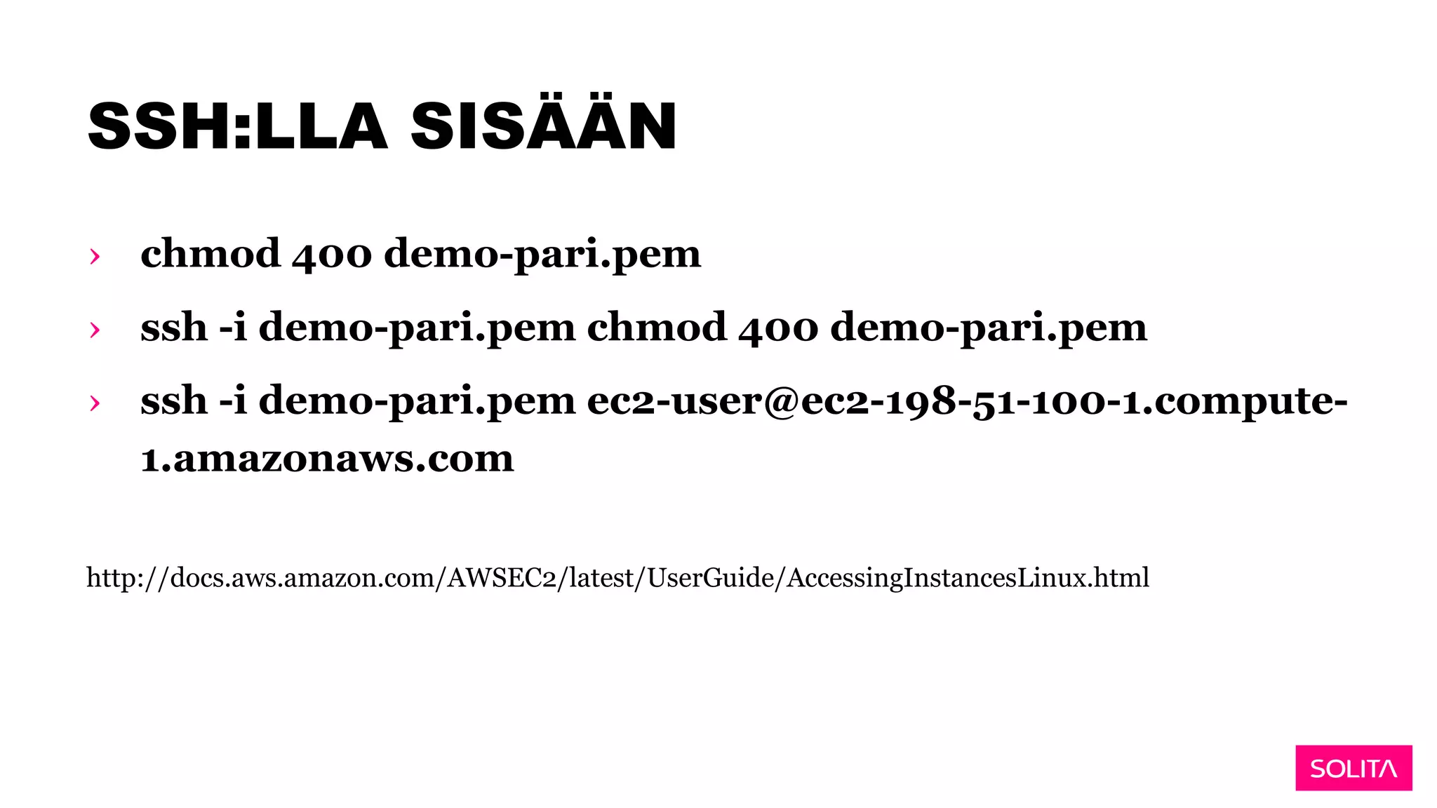 Solita /dev/cloud kickstart | PPTX