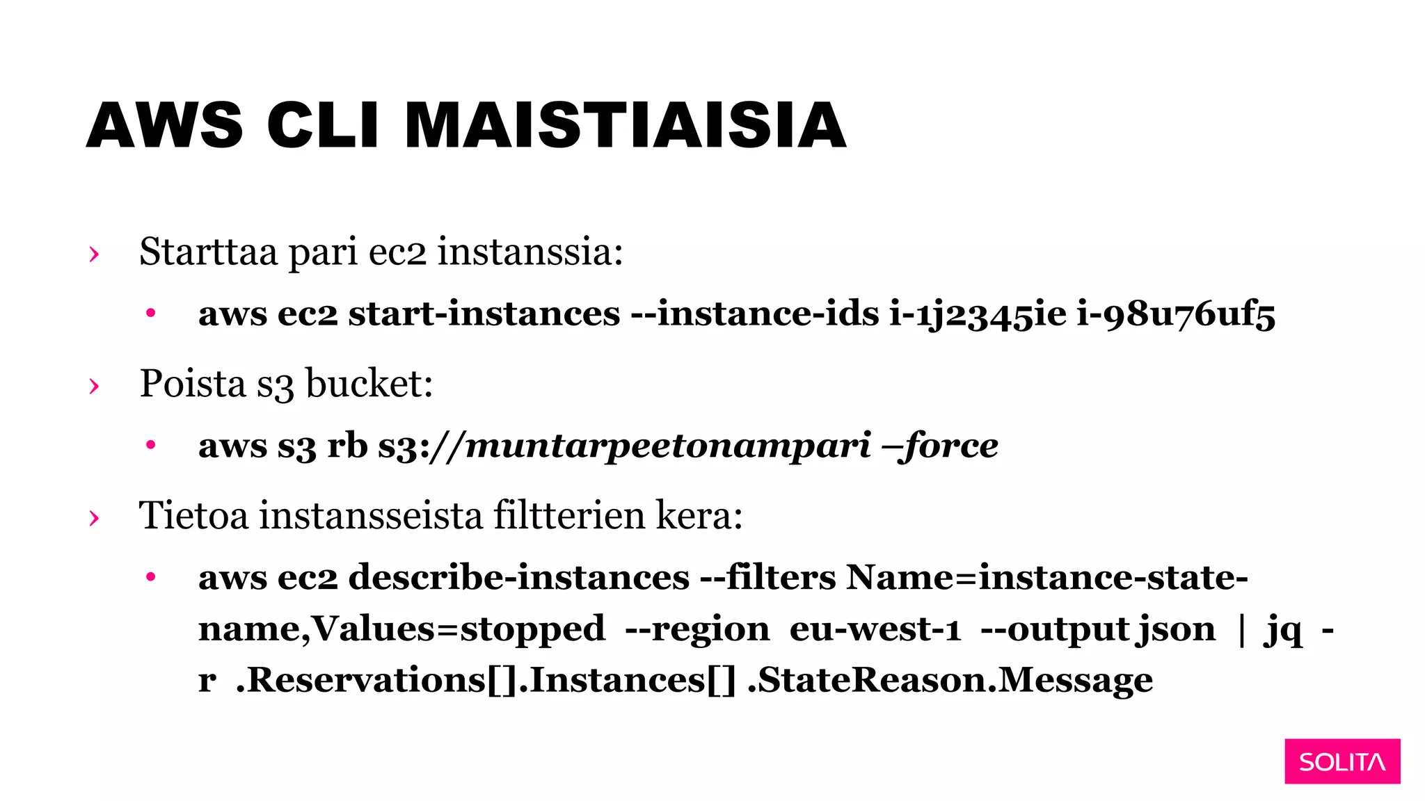 Solita /dev/cloud kickstart | PPTX