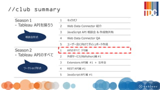 Tableau Developers Club Season2 - 活動紹介 & WDC デモ | PPT