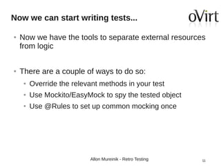 Retro Testing (DevConTLV Jan 2014) | PPT