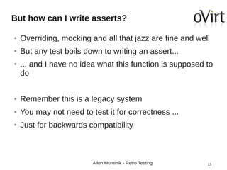 Retro Testing (DevConTLV Jan 2014) | PPT
