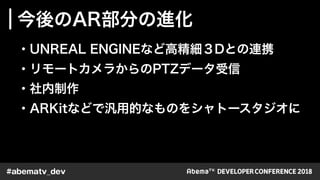 MリーグスタジオのARバーチャル技術 / AbemaTV DevCon 2018 TrackB Session B1 | PDF ...