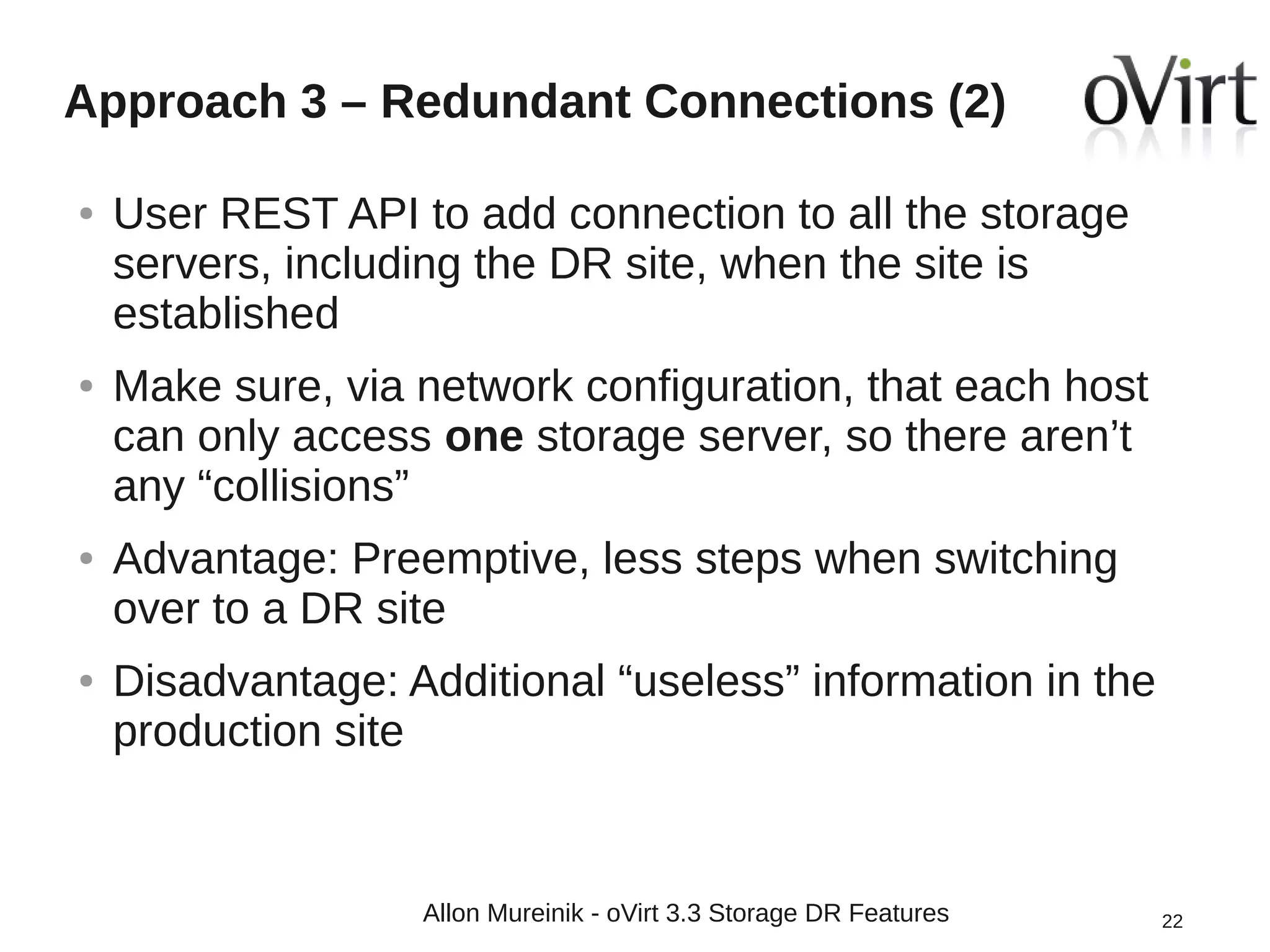 Disaster Recovery Strategies Using oVirt's new Storage Connection ...