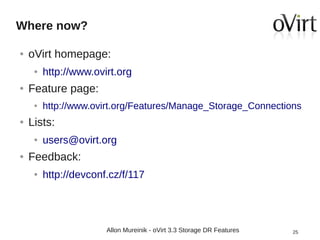 Disaster Recovery Strategies Using oVirt's new Storage Connection ...