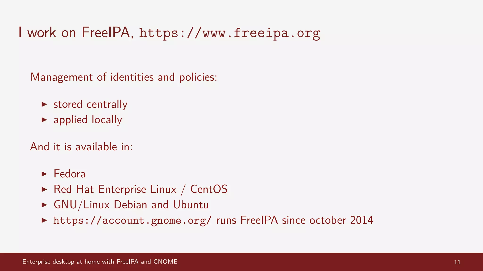 Enterprise desktop at home with FreeIPA and GNOME | PDF