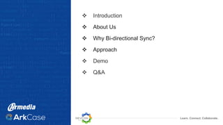 Alfresco DevCon 2019: BiDirectional Sync to Other Platforms | PPTX