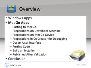 Getting Your Windows and MeeGo Apps into AppUp | PPT