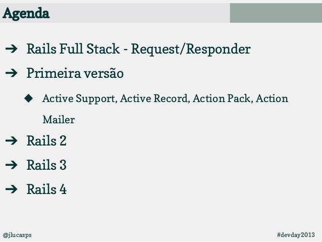 Um Roadmap Do Framework Ruby On Rails Do Rails 1 Ao Rails 4 Devday