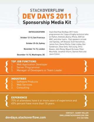 Dev Days Sponsorship Media Kit | PDF