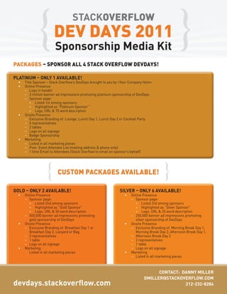 Dev Days Sponsorship Media Kit | PDF