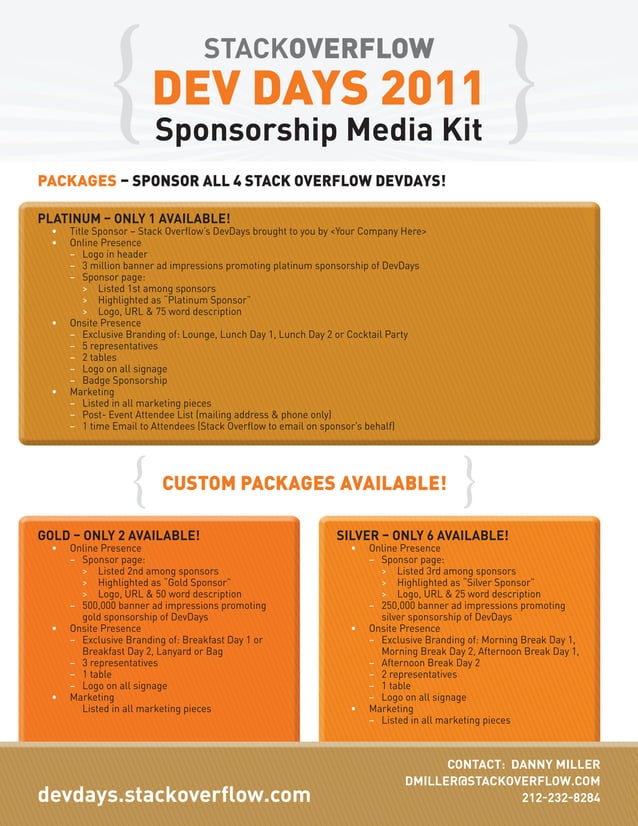 Dev Days Sponsorship Media Kit | PDF