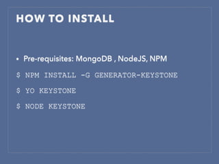 Keystone.js 101 | PPT