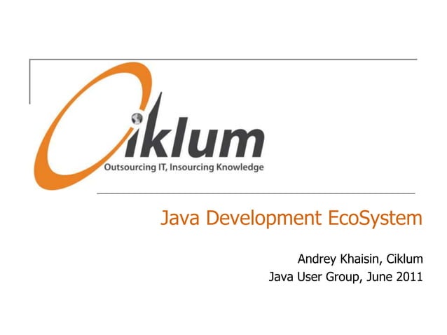Java Development EcoSystem | PPT
