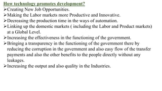 Technology and its Role in Development | PPTX